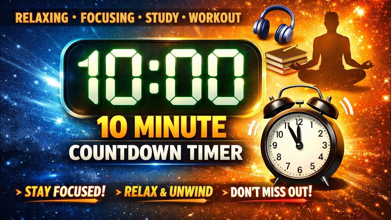 10 Minute Timer ⏳ | Relaxing Music Countdown | Focus & Study Timer #sumitqnz #10 #minute # ...