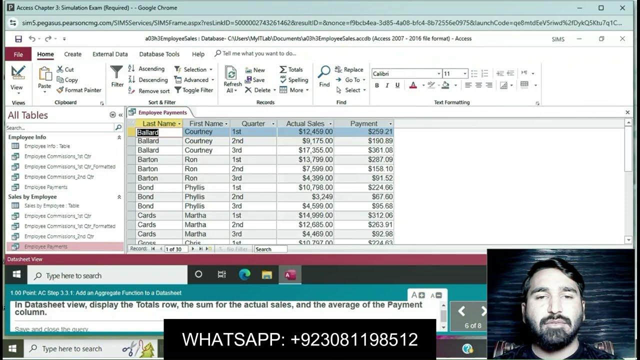 Access Chapter 3 Simulation Exam | CS110 Access Final Exam | #access_simulation_exam ...