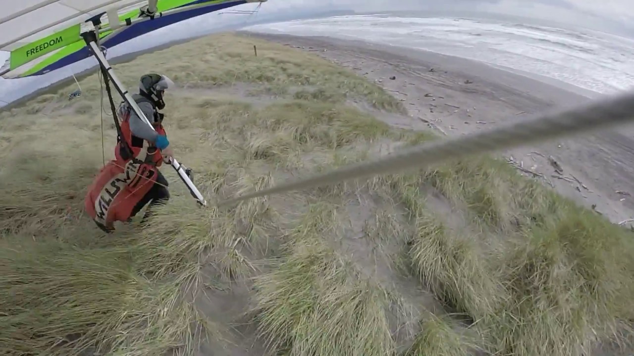 4/17/18 Hang gliding dune gooning at Area B / Fort Stevens State Park ...