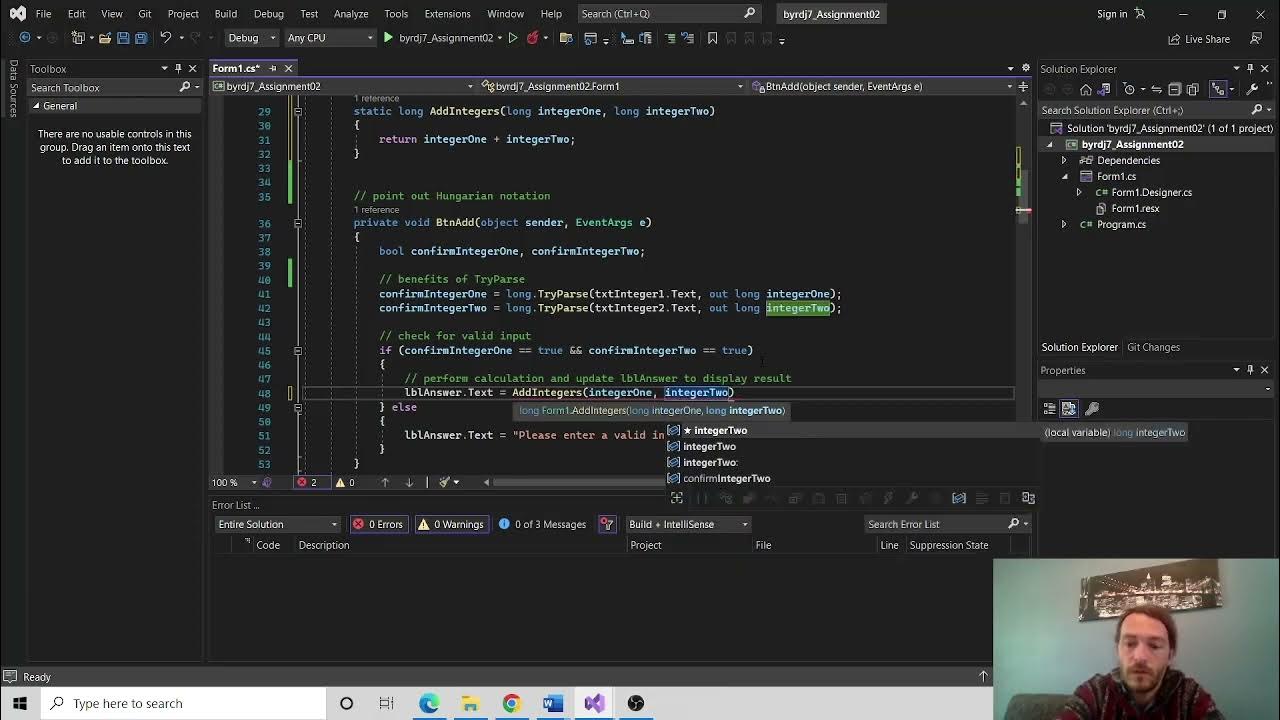 C# - Form scope, Hungarian notation, and method use - YouTube