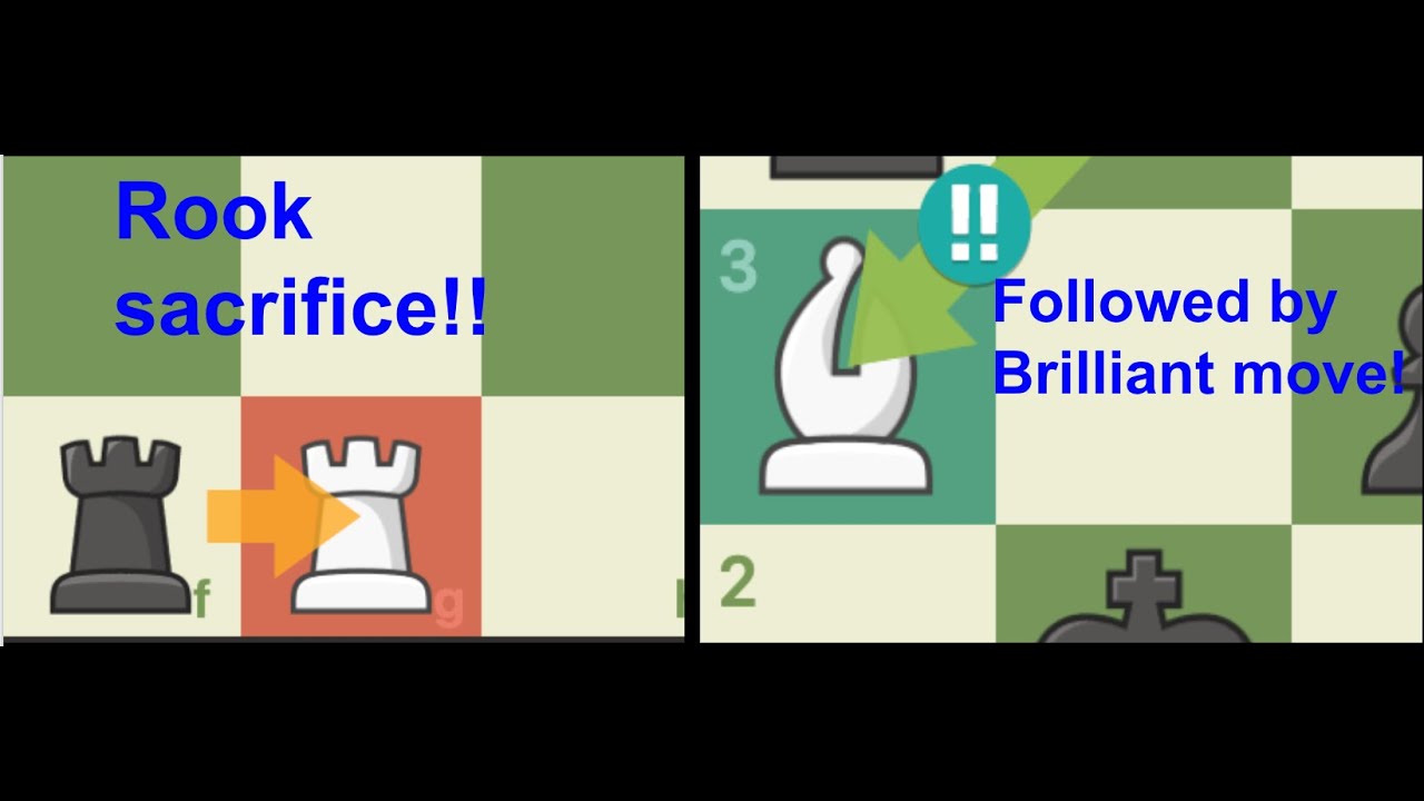 Rook sac and A BRILLIANT move bishop check avenges the rook - YouTube