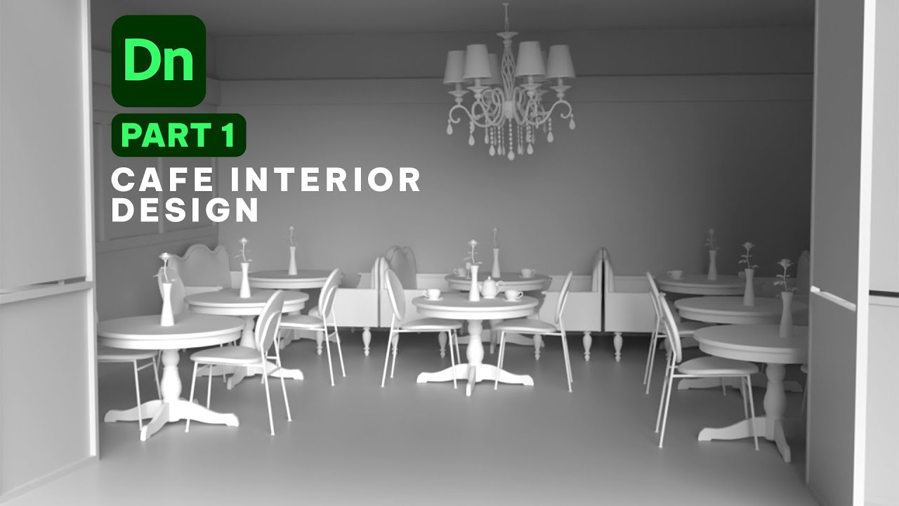 Adobe Dimension 3.2 | 3D Café Interior Design speed build Part 1 ...