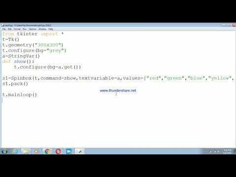 CHANGING BACKGROUND COLOR OF TKINTER WINDOW USING SPINBOX WIDGET - YouTube