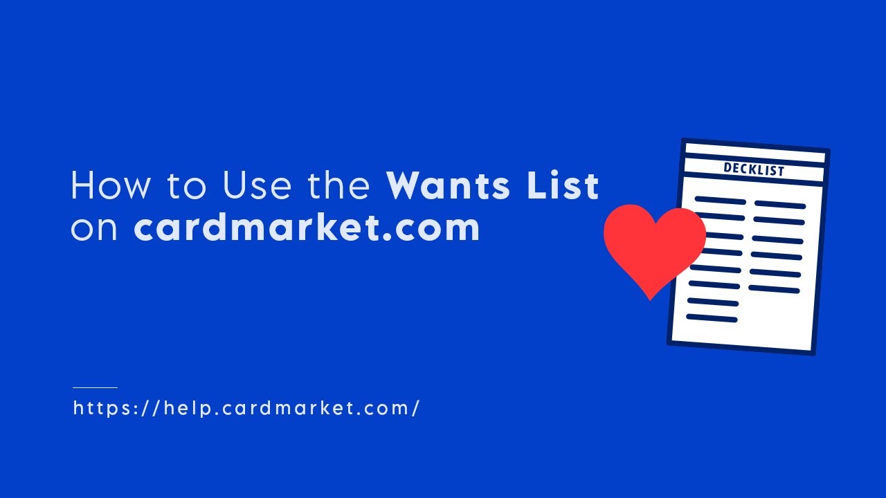 Cardmarket Wants Lists Explained - YouTube