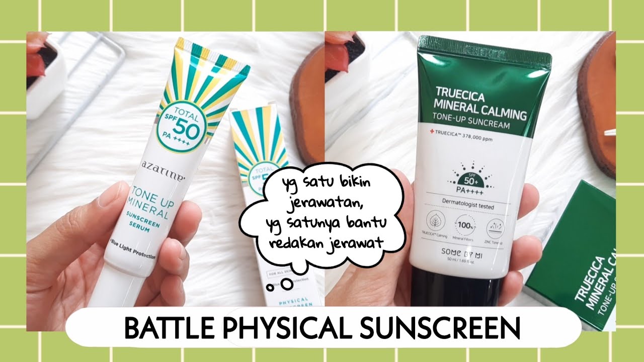 BATTLE PHYSICAL SUNSCREEN SPF 50 PA++++ | Azarine Tone-Up Sunscreen vs ...