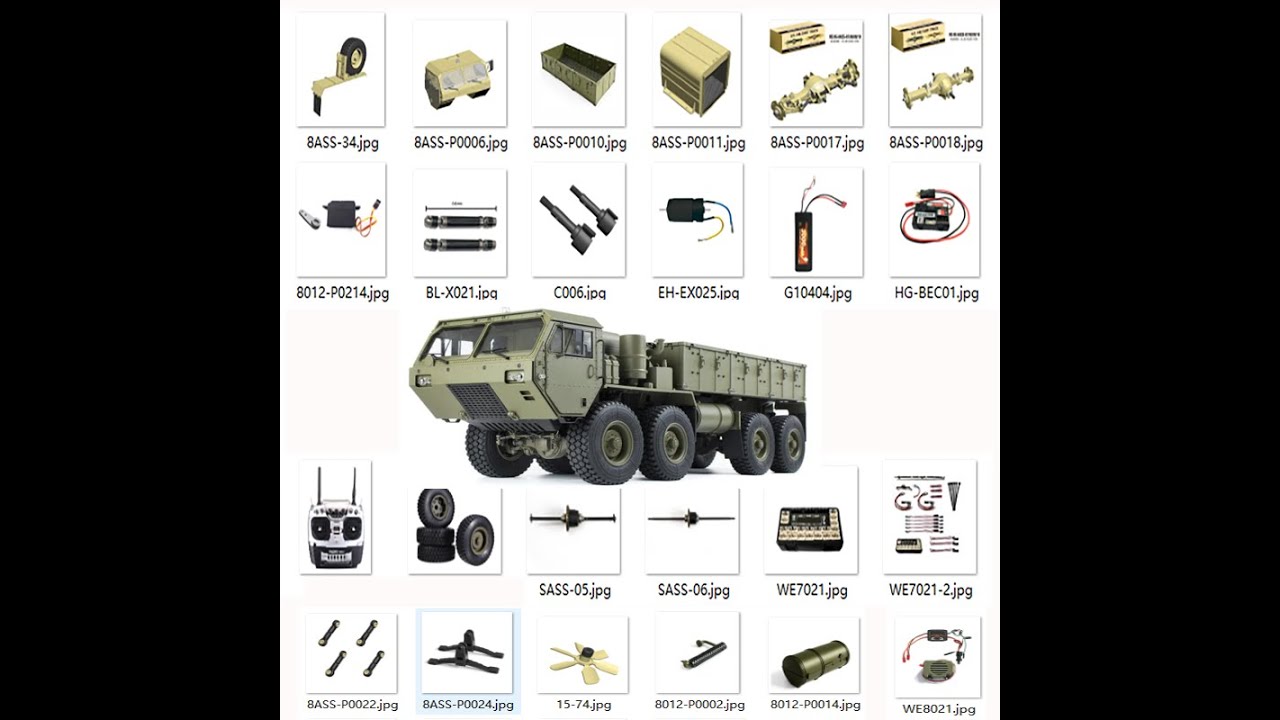 HG P801 P802 1/12 2.4G 8X8 M983 Rc Car US Army Military Truck full ...