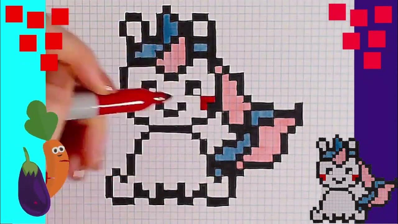 Handmade Pixel Art How to draw on graph paper step by step Pixel art ...