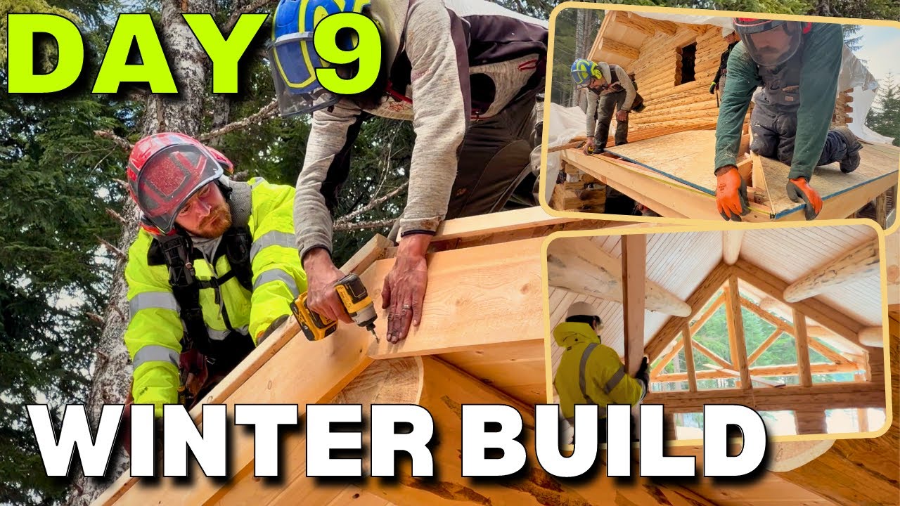 Day 9 | Extreme Log Cabin Winter Build | Facia - YouTube