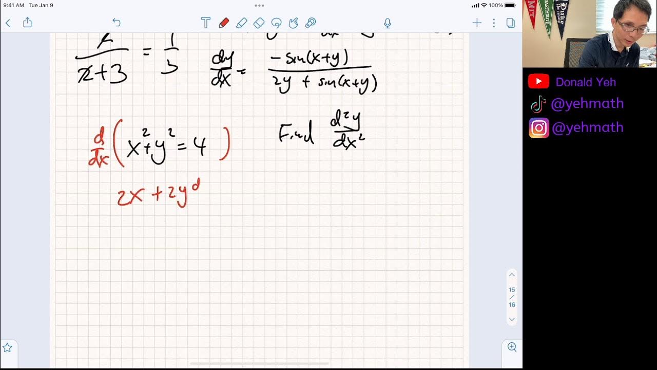 Ap Calculus implicit derivative - YouTube