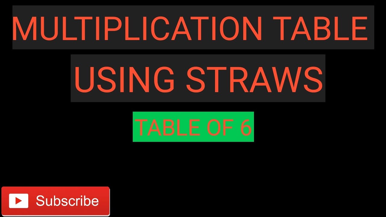 multiplication activity using straws to do any table very easy and ...