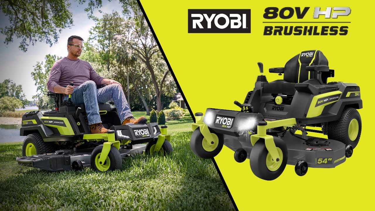 RYOBI 80V HP brushless 54" Lithium Electric Zero Turn Riding Mower ...