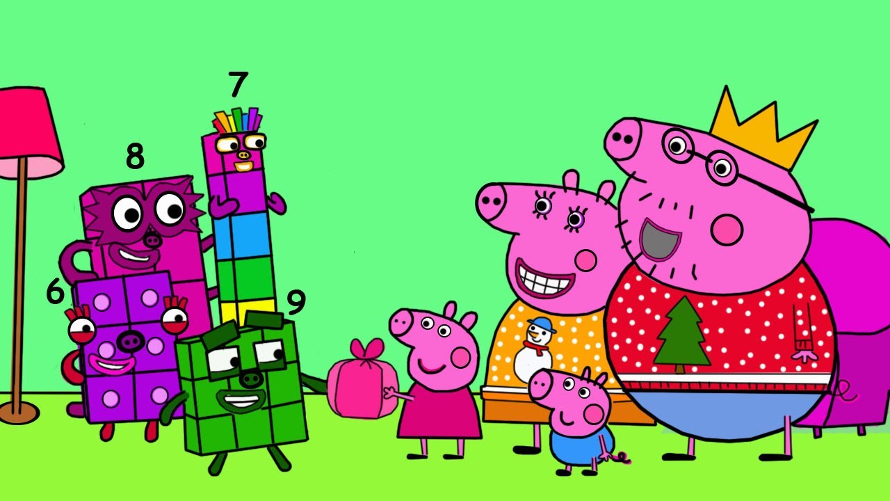 Numberblock celebrates Valentine at Peppa Pig's house - Numberblocks ...