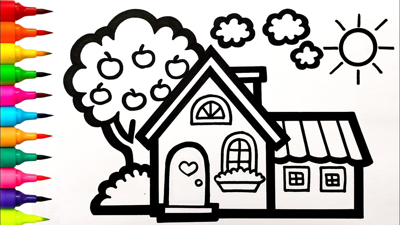 HOUSE DRAWING & TREE DRAWING || House and Tree Drawing | How To Draw ...