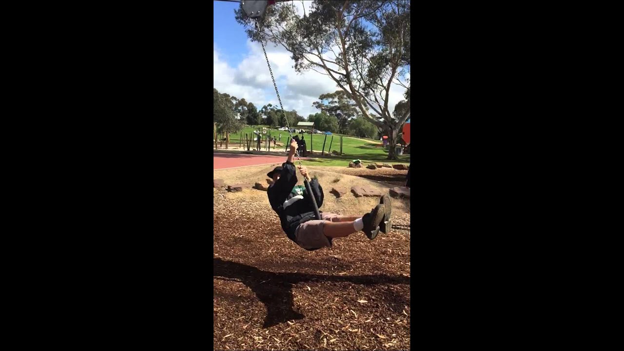 Kid Nearly Breaks His Leg on a Zip Line - YouTube