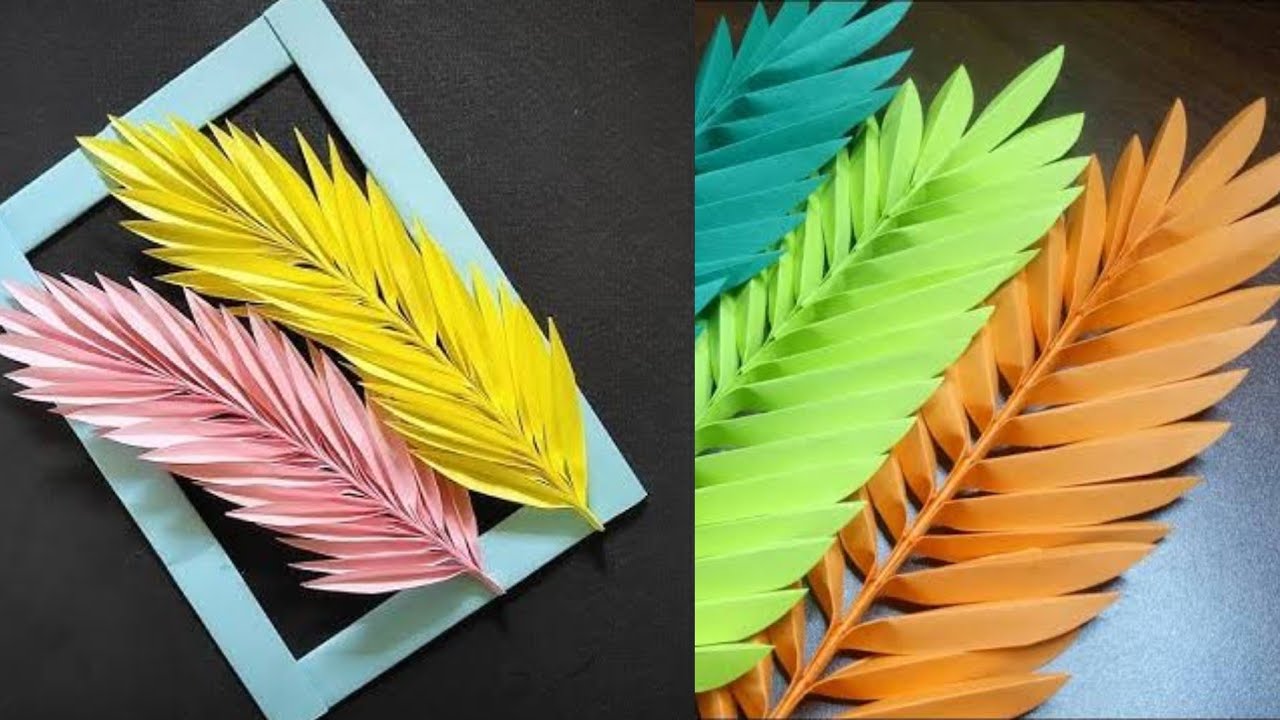 Super Realistic Paper Leaves making Making/ Leaves Craft Ideas With ...