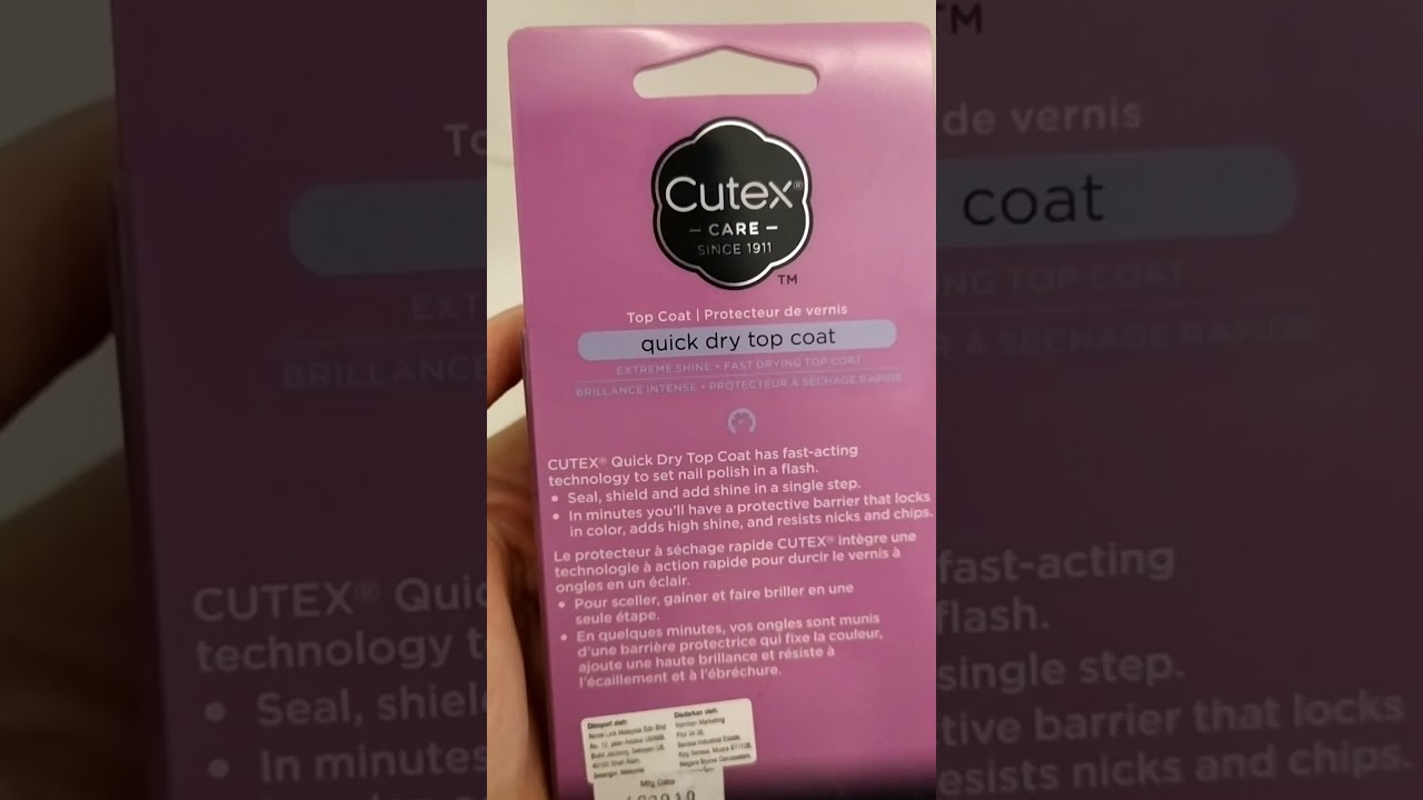 Cutex Quick Dry Top Coat Original - YouTube