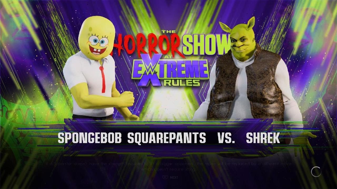 WWE 2K22 Spongebob Vs Shrek - YouTube
