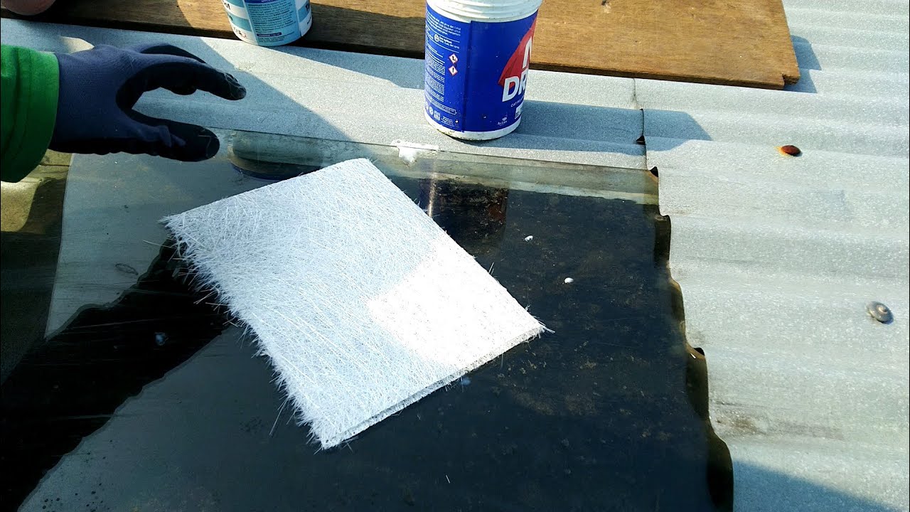 Cara Menambal yang bocor-bocor / Seng Bocor Menggunakan Serat dan ...