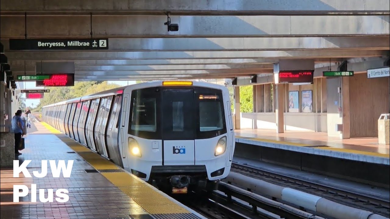 Fleet of the future BART trains @ El Cerrito Del Norte (2024) - YouTube