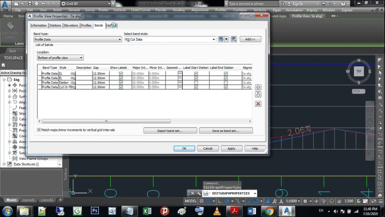 Drawing vertical profile - Cut & Fill - Civil 3d 2018 - YouTube