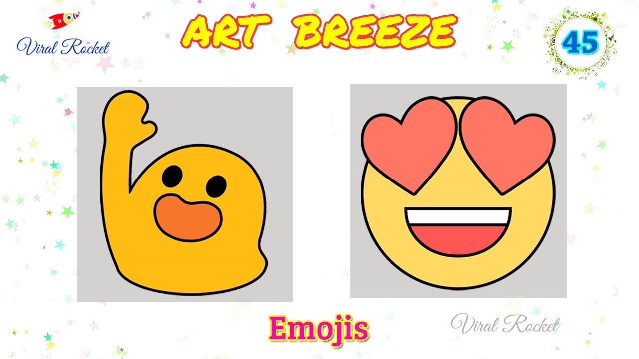 Emojis Drawing | How to Draw a Emoji easily | Art Breeze # 45 | Learn ...