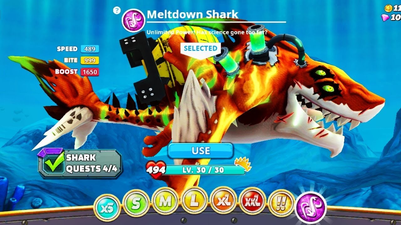 Hungry Shark World - All Sharks Unlocked - Meltdown Shark Gameplay #4 ...