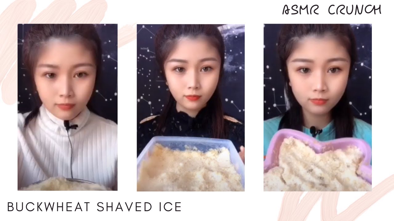[ASMR] Buckwheat Shaved Ice |Satisfying Video|#760 氷を食べる/ICEEATING ...