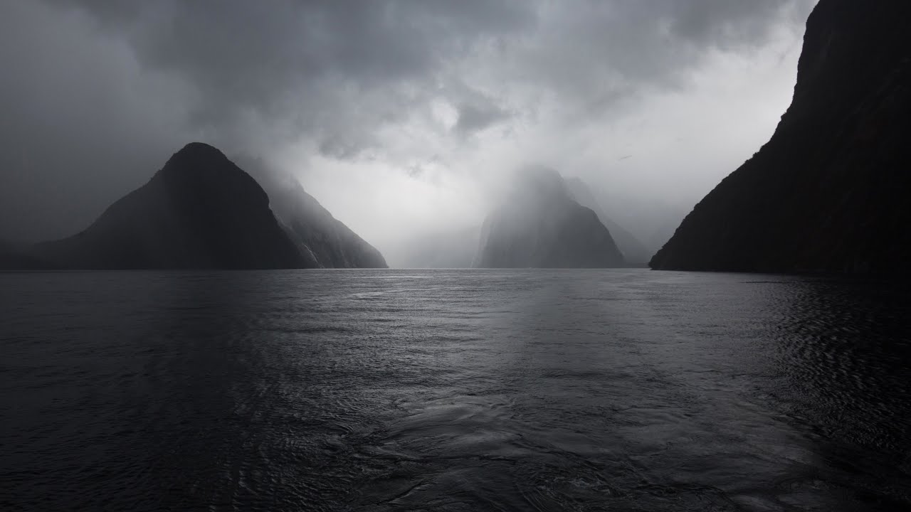 Ocean Rainstorm with Thunder | Sea, Cliff, Fog | Waves Rain Storm ...