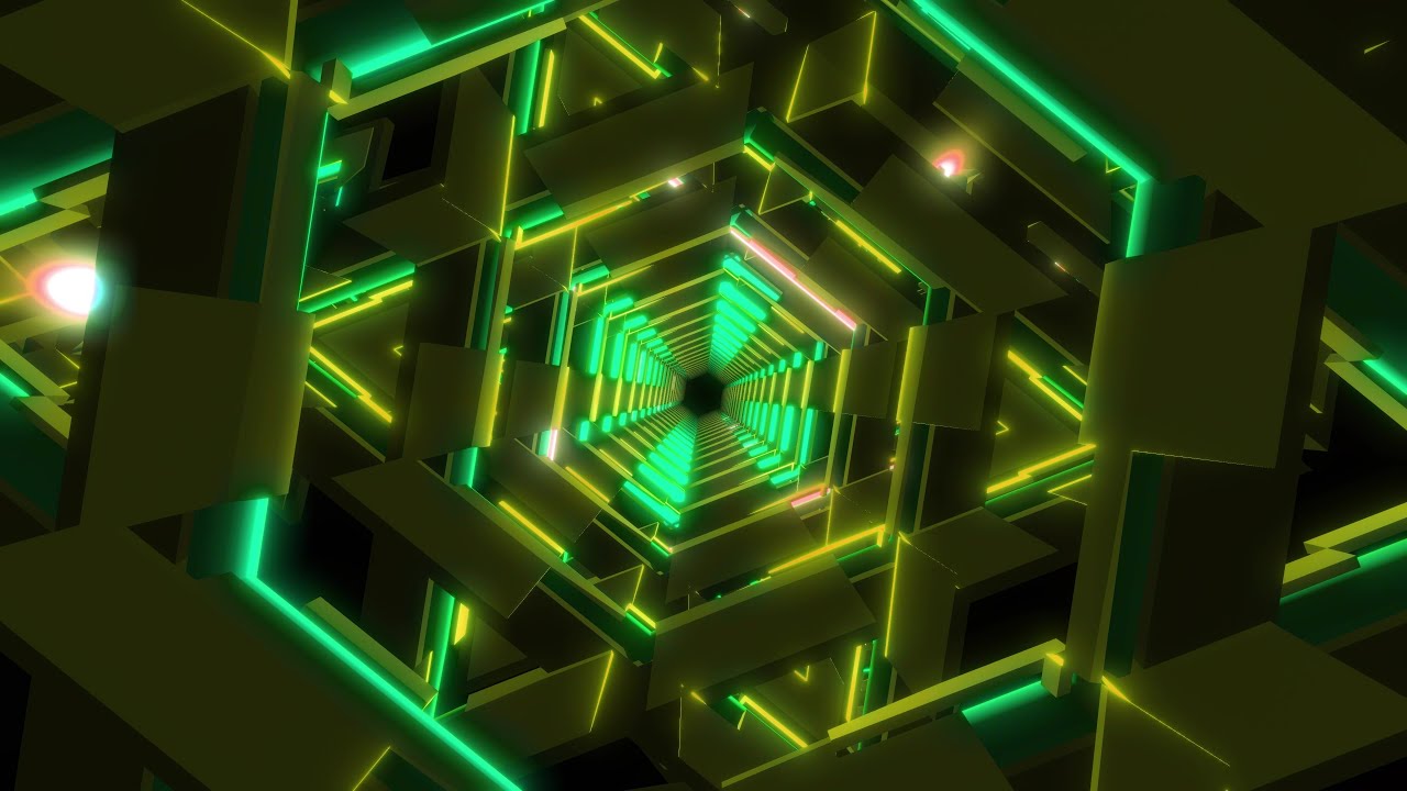 4K VJ Loops Abstract Motion Background green yellow lights -Trippy Psychedelic Visuals - YouTube