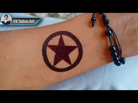 How to Draw DIY Temporary Star Tattoo step by step | Simple star tattoo ...