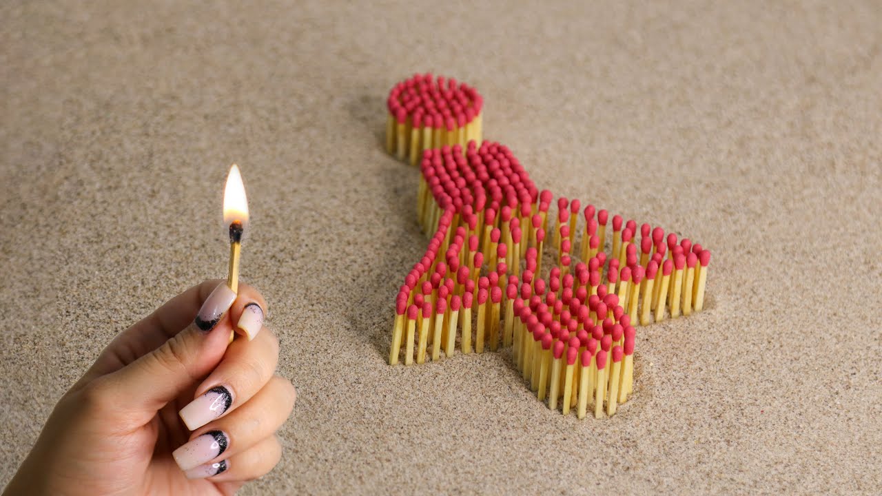 Matchstick Chain Reaction Vs domino Amazing Experiment - YouTube