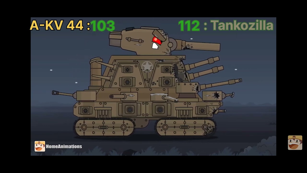 HOMEANIMATIONS - American KV 44 vs Tankozilla with healthbars - YouTube
