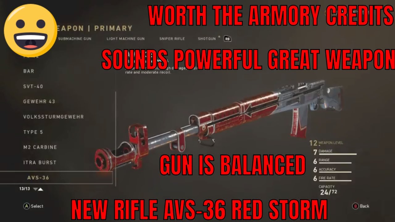 NEW AVS-36 RED STORM COD WW2 - YouTube