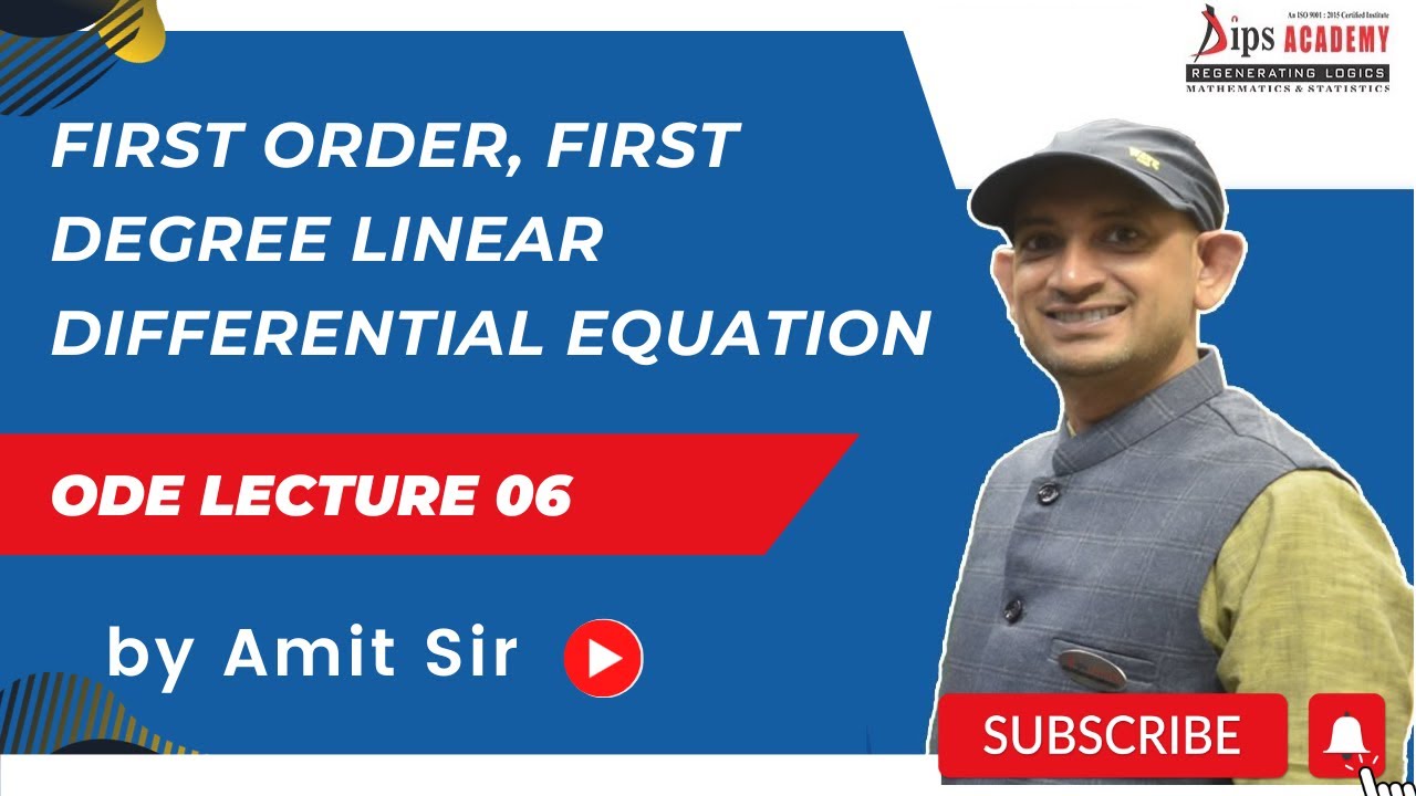 Csir Net Iit Jam Math First Order First Degree Linear Differential Equation Ode Lecture