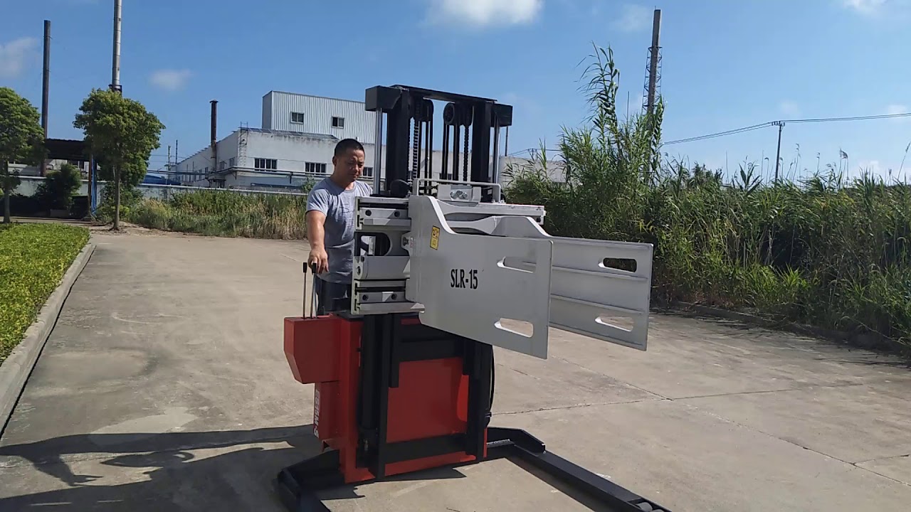 electric stacker with bale clamp - YouTube