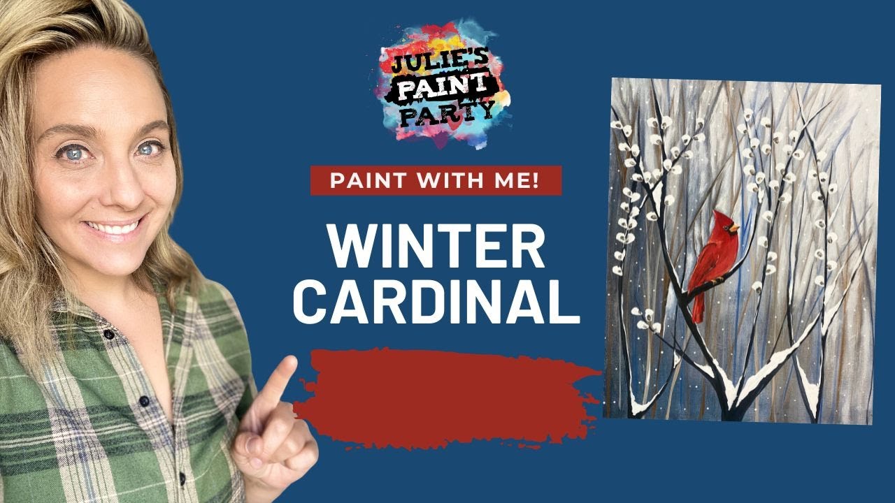 Winter Cardinal Painting Tutorial - YouTube