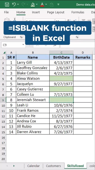 ISBLANK Function in Excel #shorts #exceltips #exceltricks - YouTube