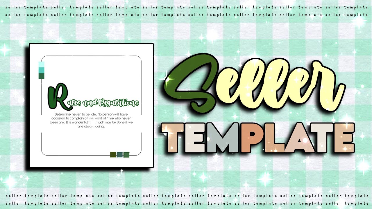 HOW TO MAKE SELLER TEMPLATE • edit#1 || RPW tutorials - YouTube
