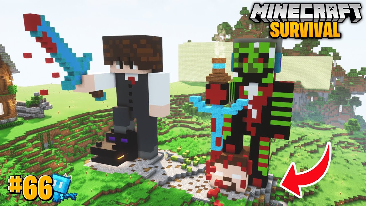 I Build Mine and My Friend Statue in Minecraft Survival #66 MCPE ...