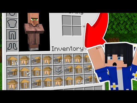 Villagers Hide in His Inventory in Minecraft - YouTube