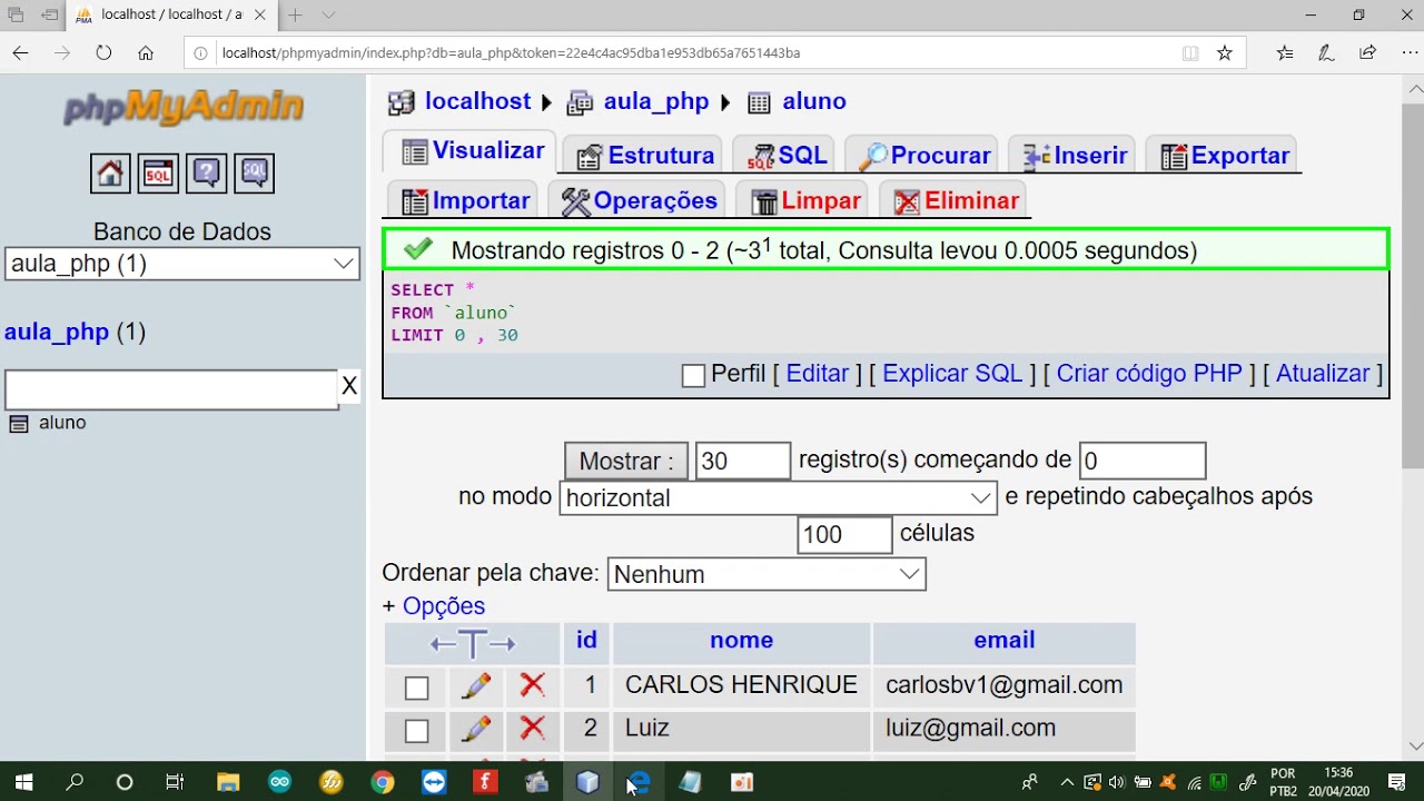 Aula 03 Consulta De Registros Php Mysqli Youtube