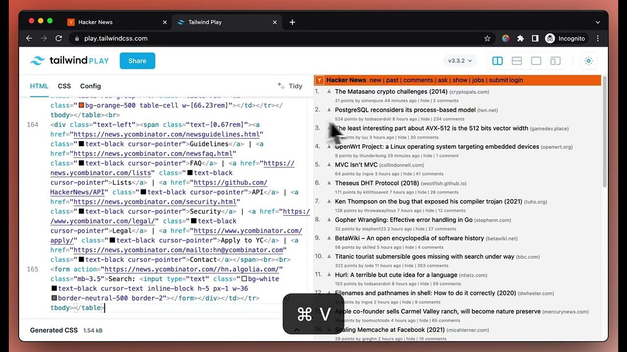 Hacker News Clone Tailwind Css In One Click Youtube