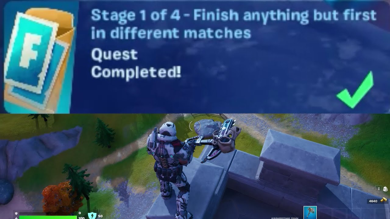 Finish Anything but First in Different Matches Fortnite - YouTube