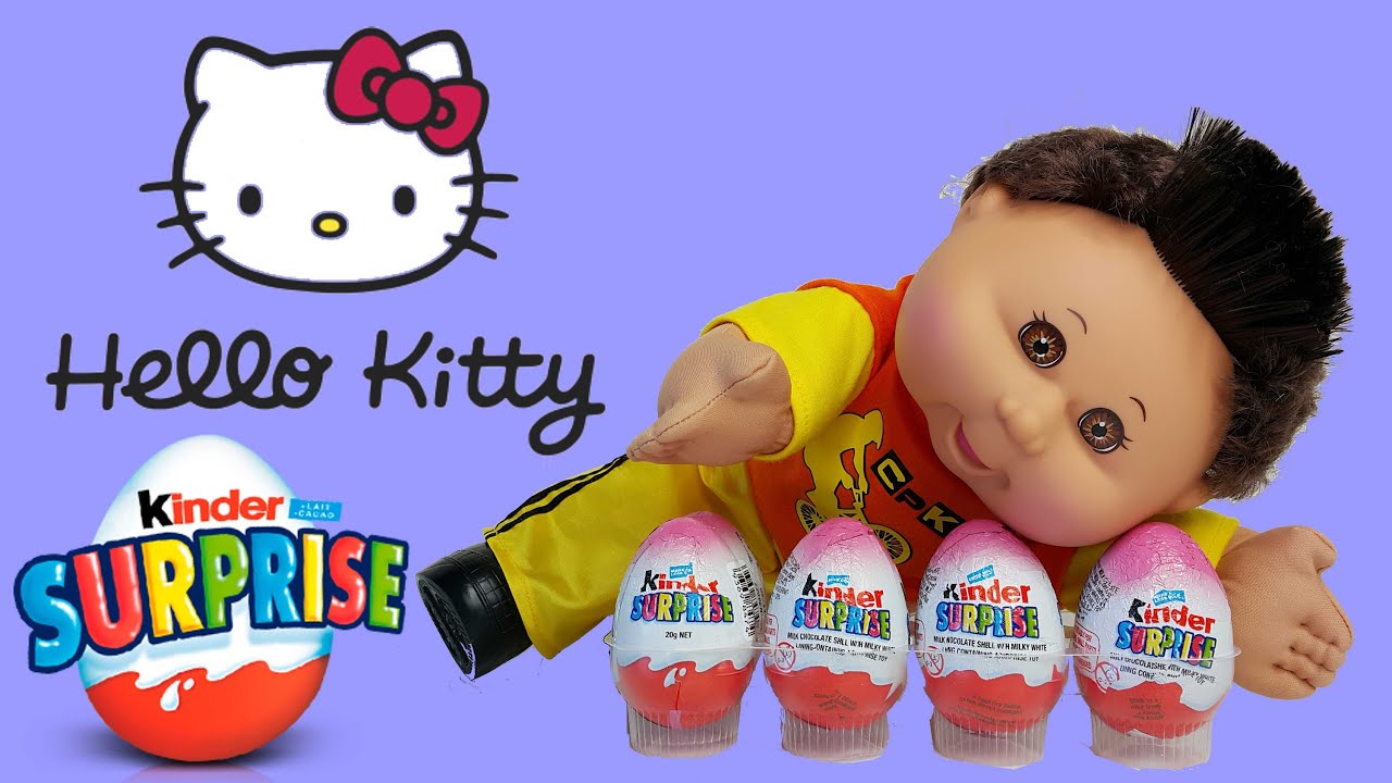 Kinder Surprise Hello Kitty Blind Eggs Opening - YouTube