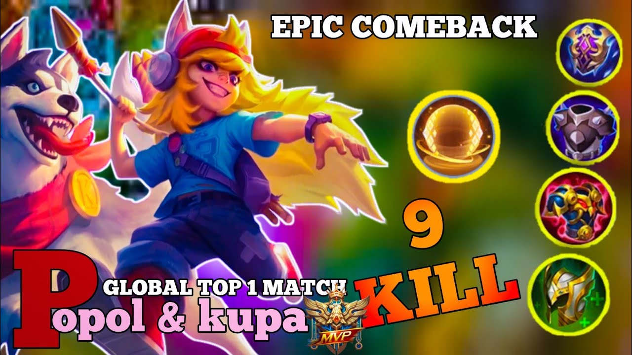 9 KILL!! mobile legends popol and kupa best build 2023 | mobile Legend ...