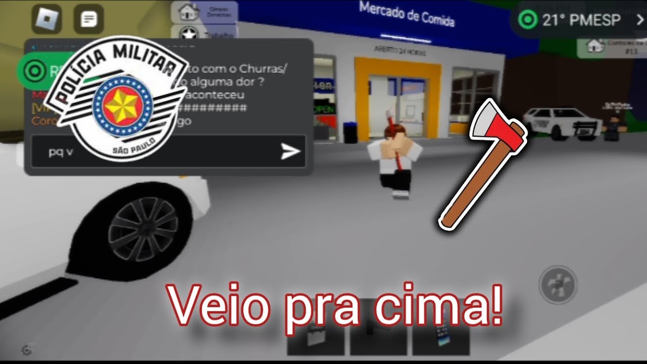 🚨Homem em surto ataca PMs!🪓 - ROBLOX RP - YouTube
