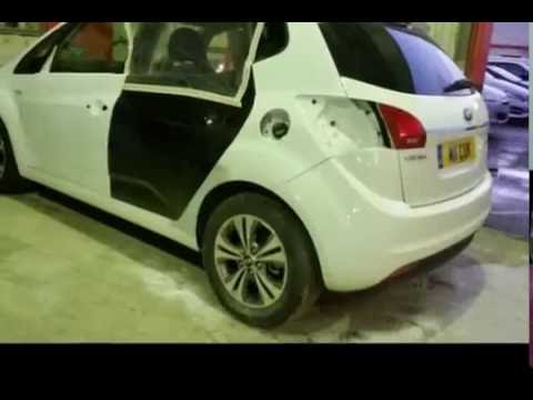KIA VENGA left rear side damage repair - YouTube