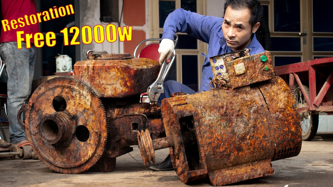 FULL RESTORATION VIDEOS Diesel Engine Generator 12000W - YouTube