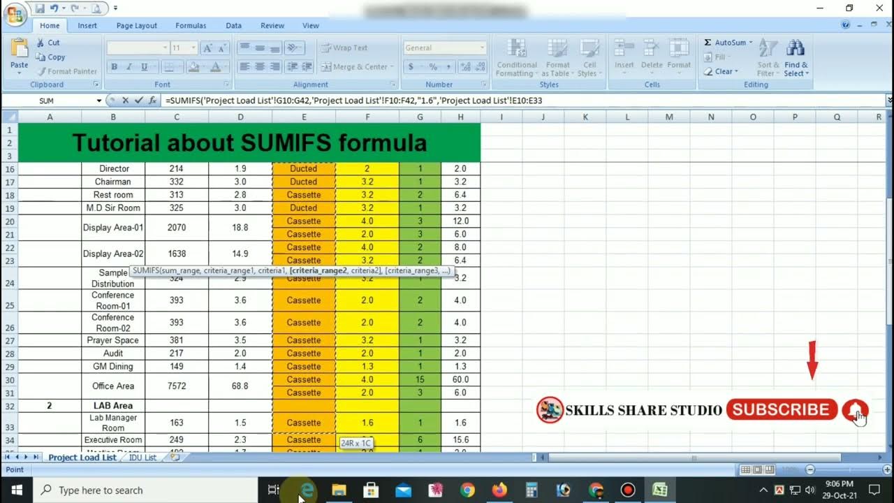 SUMIFS Formula Function In MS Excel, MS Office Excel Bangla Tutorial, MS Excel In Bangla - YouTube