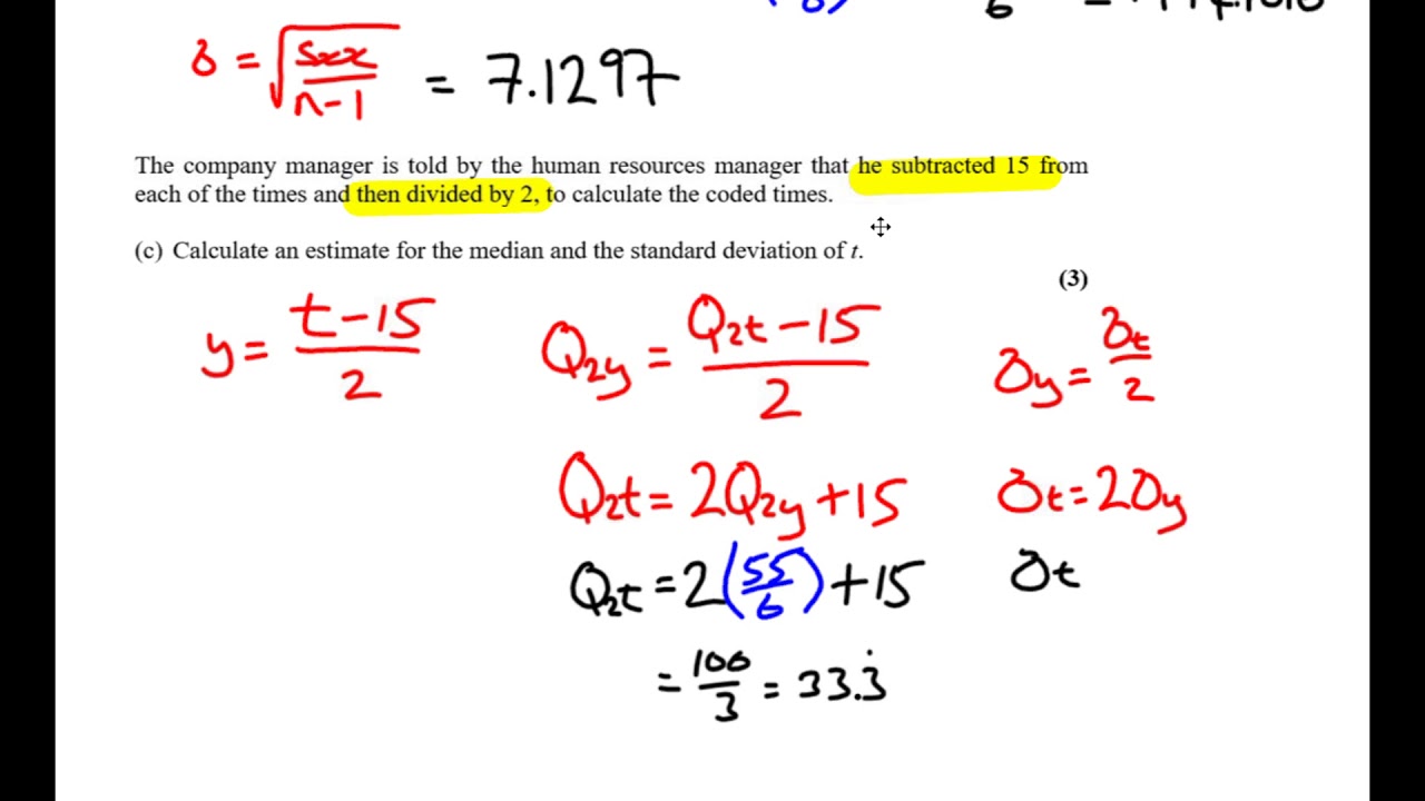 Edexcel Specimen Paper Stats Section A - YouTube